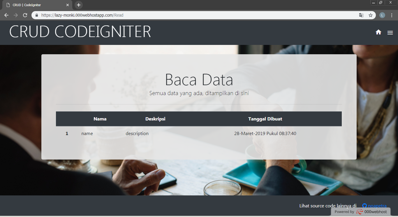 GitHub - b-ivy/CodeIgniter_CRUD: Live Demo