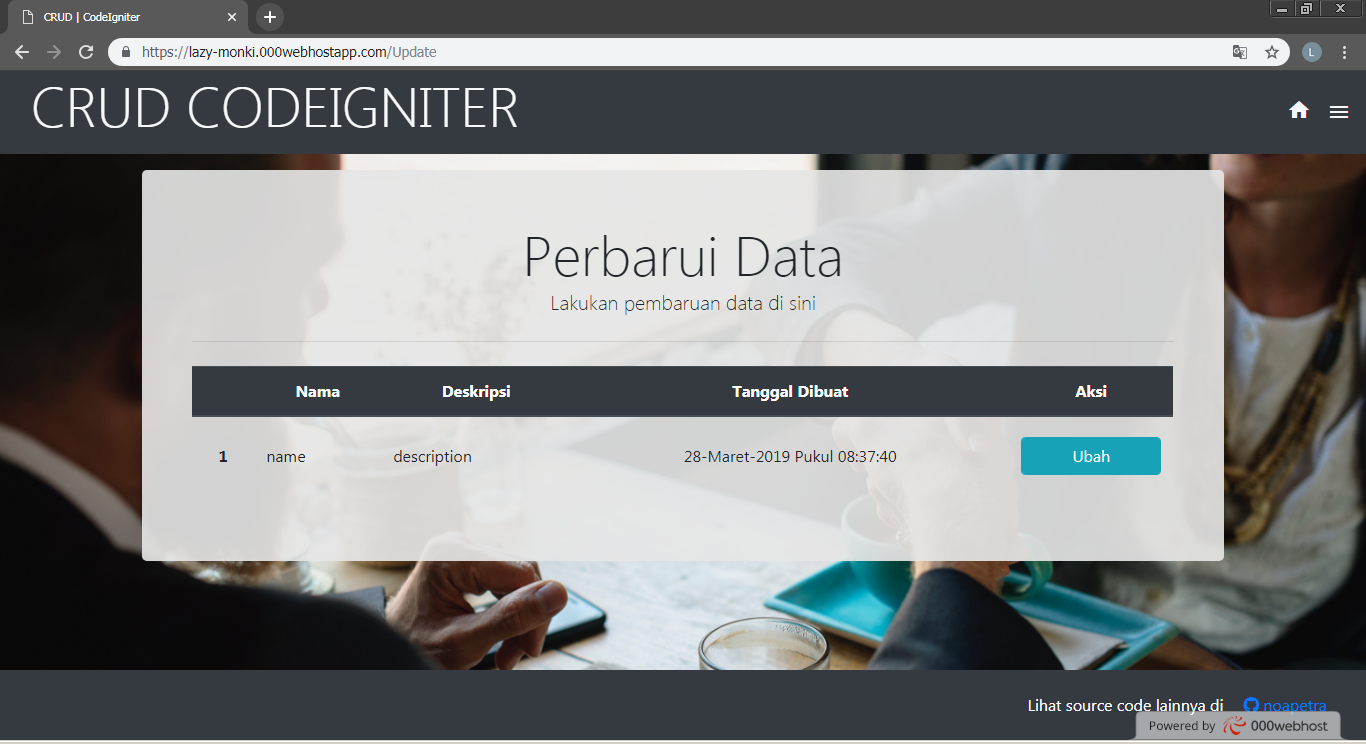 GitHub - b-ivy/CodeIgniter_CRUD: Live Demo