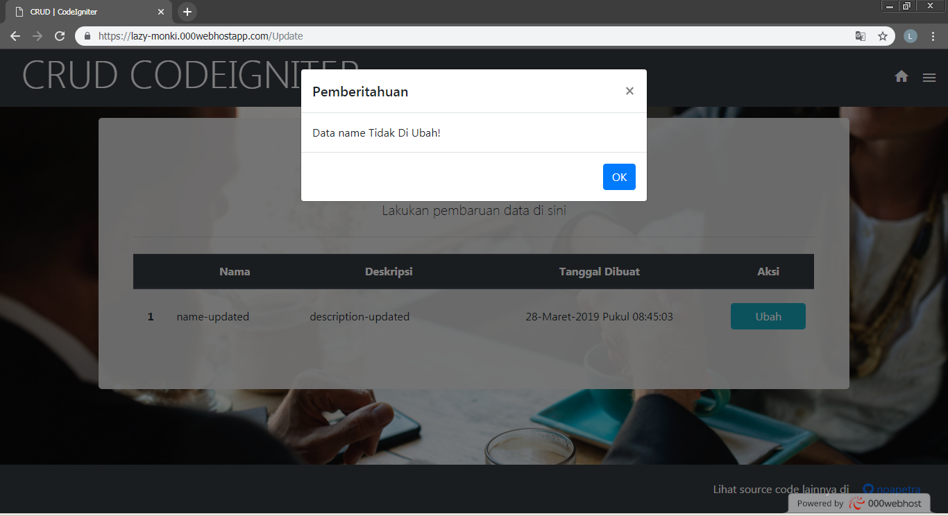 GitHub - b-ivy/CodeIgniter_CRUD: Live Demo