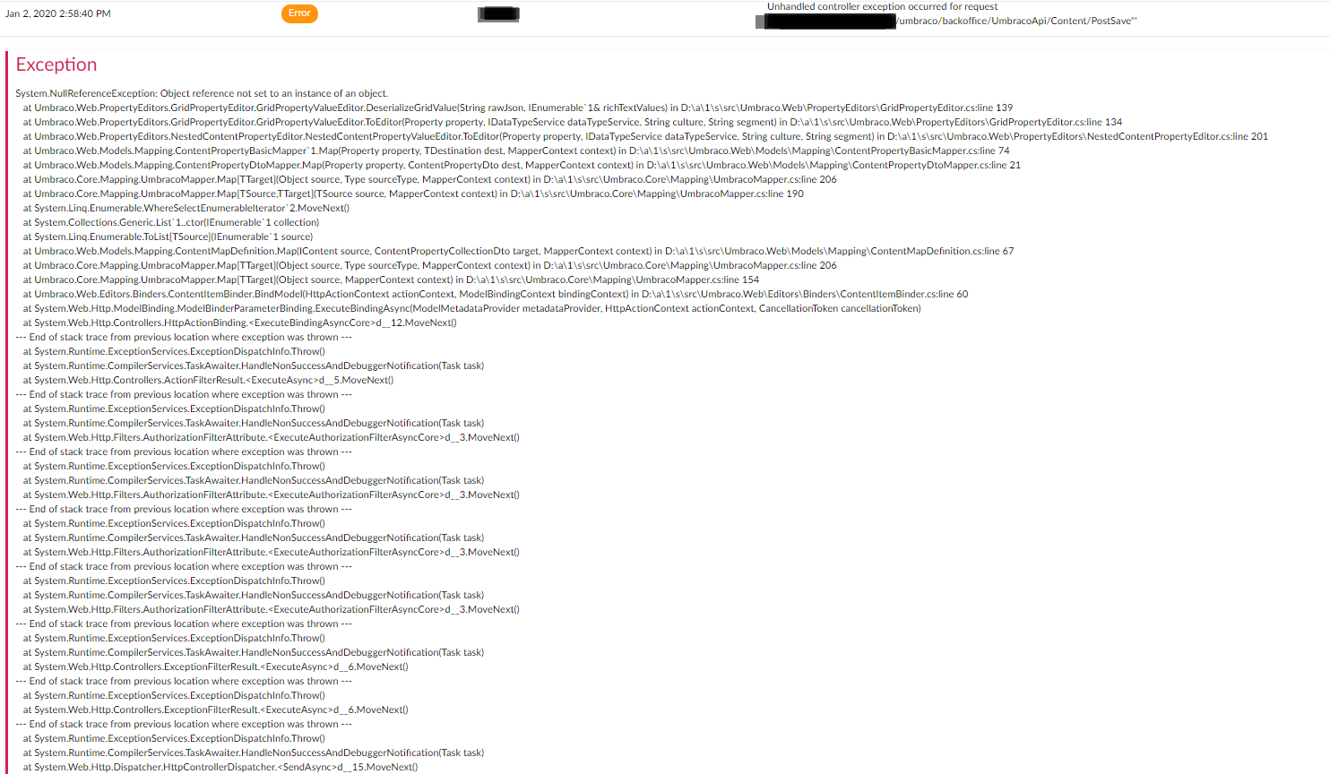 Grid Layout backoffice exception · Issue #7401 · umbraco/Umbraco-CMS · GitHub