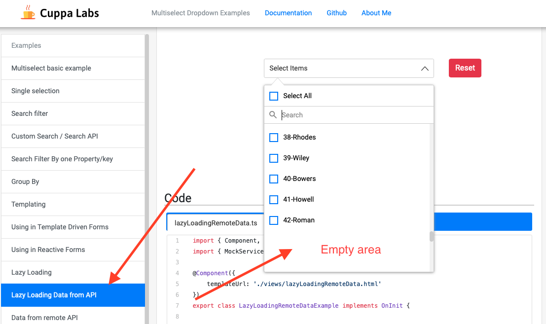 Lazyloading Dropdown Displays Only 5 Items After Search · Issue 319 · Cuppalabsangular2 