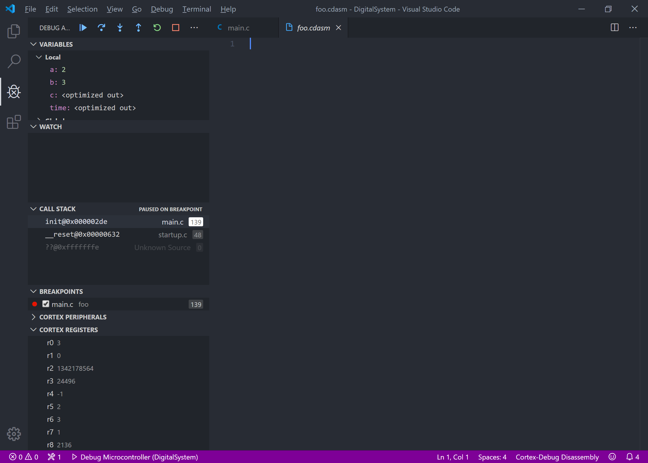 Cannot view functions defined in .s assembly files. · Issue #235 · Marus/cortex-debug · GitHub