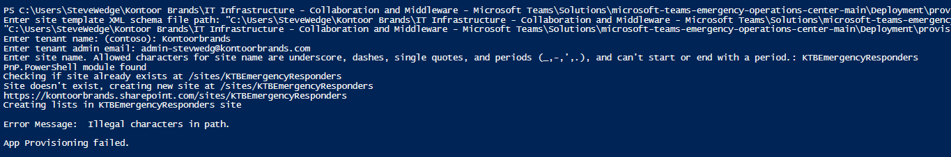 TEOC Deployment Issue · Issue #108 · OfficeDev/microsoft-teams-emergency-operations-center · GitHub