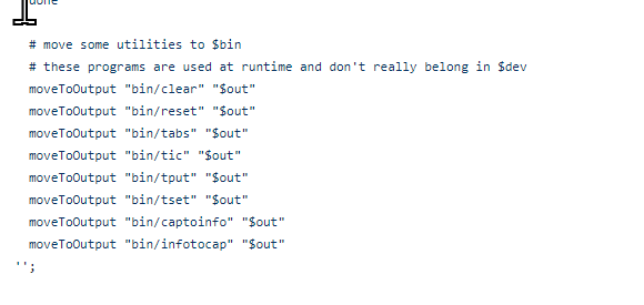 Ncurses package not moving infocmp to bin directory · Issue #83293 · NixOS/nixpkgs · GitHub