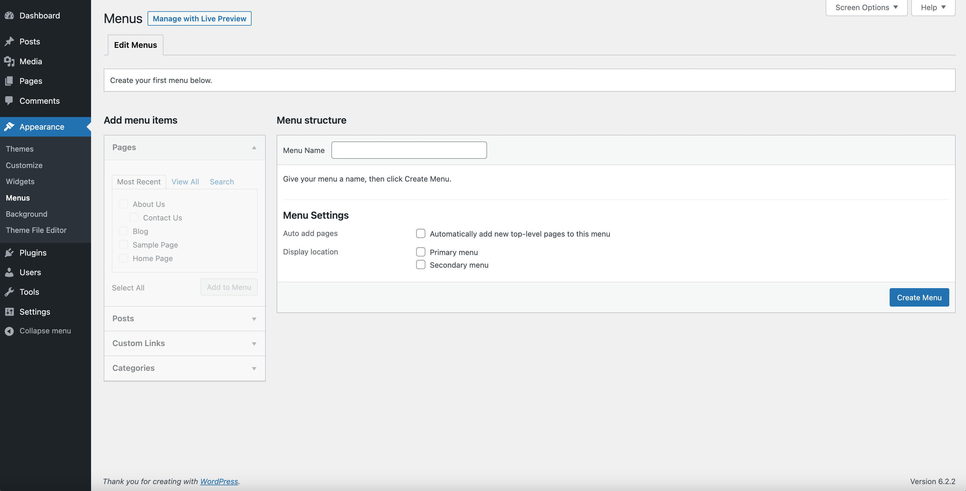 [helphub] Appearance Menus · Issue 516 · Wordpress Documentation Issue Tracker · Github