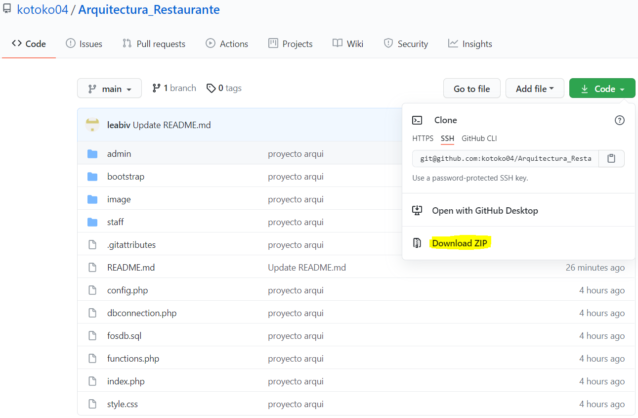 GitHub - kotoko04/Arquitectura-Final: Sitio Web de un restaurante ...