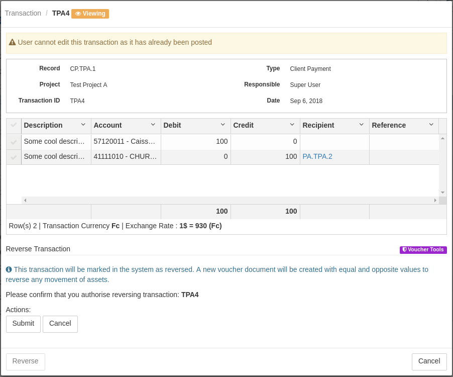 Design: make corrections of posted records easier by adding "reverse" and "correct" actions ...
