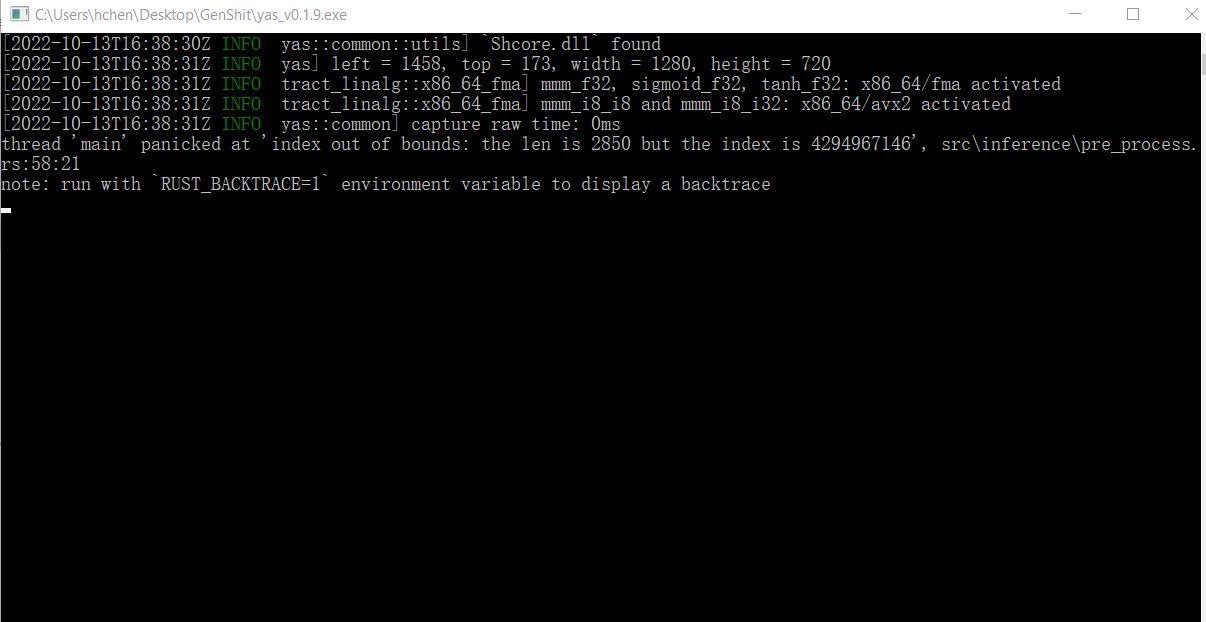 run with 'RUST_BACKTRACE=1' environment variable to display a backtrace · Issue #45 ...