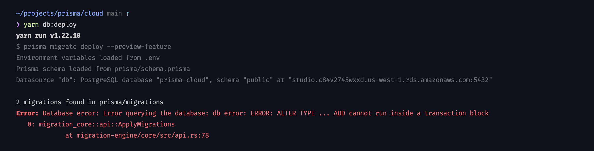 Migration error when trying to add some enum members · Issue #6073 · prisma/prisma · GitHub