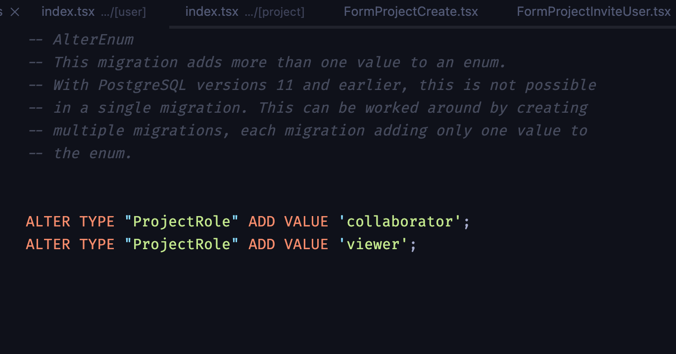 Migration error when trying to add some enum members · Issue #6073 · prisma/prisma · GitHub