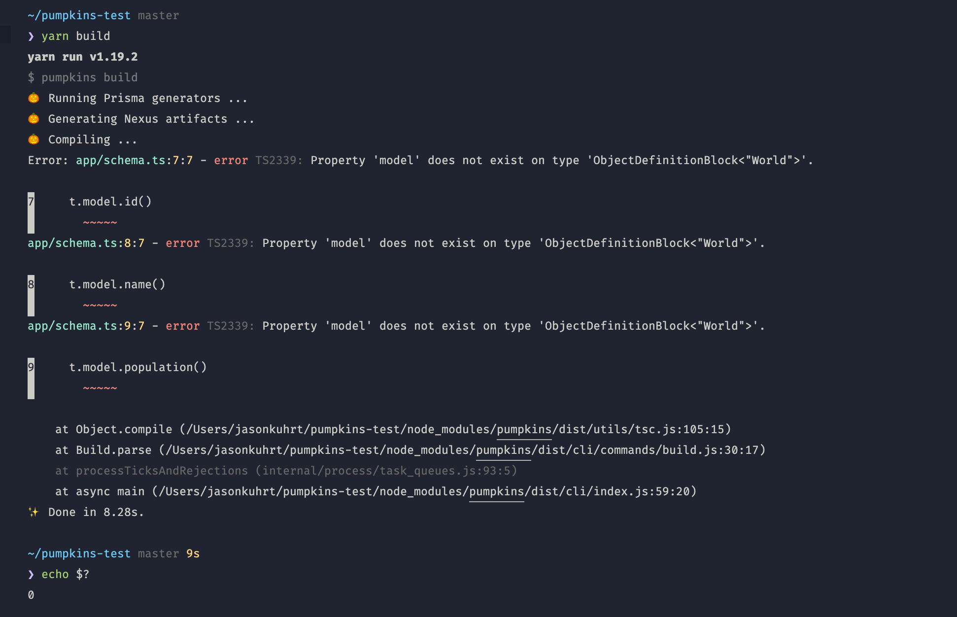compilation failure doesn't fail build · Issue #129 · prisma-labs/graphql-framework-experiment ...