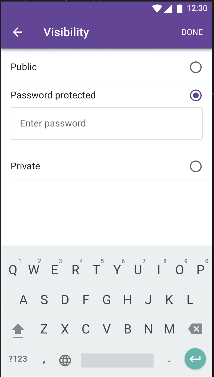Product settings: add placeholder text for password-protected product ...