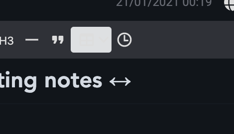 Wrong background color for the table button in the toolbar · Issue #4398 · laurent22/joplin · GitHub