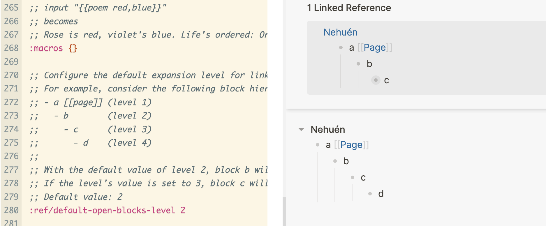 ":ref/default-open-blocks-level" property works incorrectly in linked reference · Issue #6758 ...