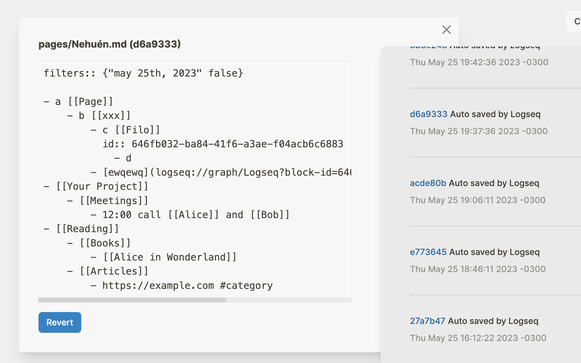 Page History Menu Overlaps Revision View · Issue 9506 · Logseqlogseq · Github