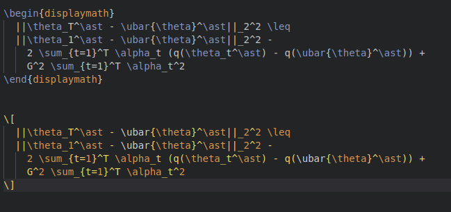 displaymath environment not recognized as math · Issue #1398 · James-Yu ...