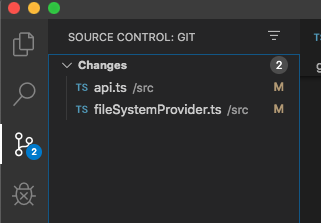 Source control view on the guest side shows "changes" in titlecase ...