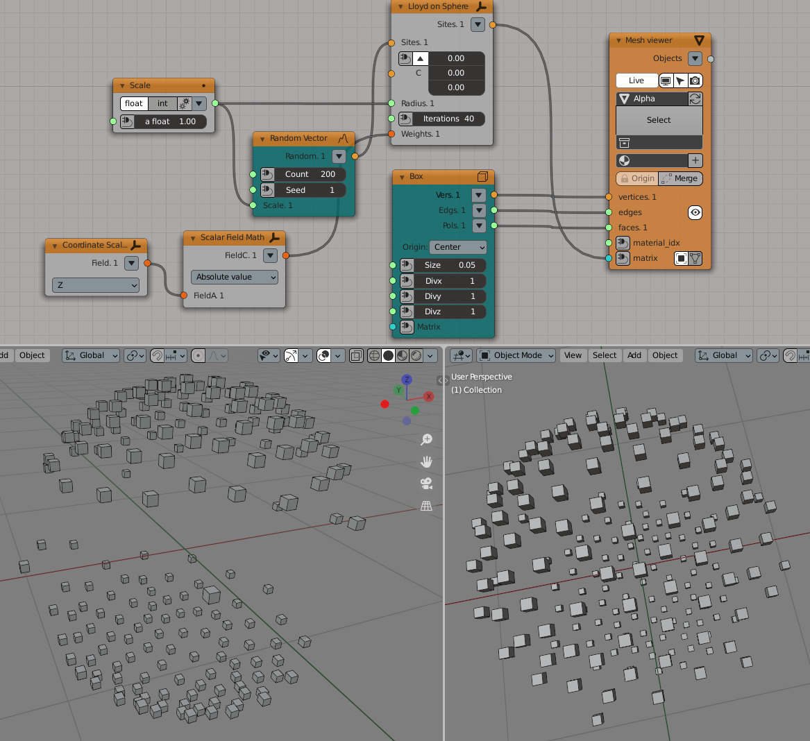 Lloyd on Sphere — Sverchok 1, 2, 0 documentation