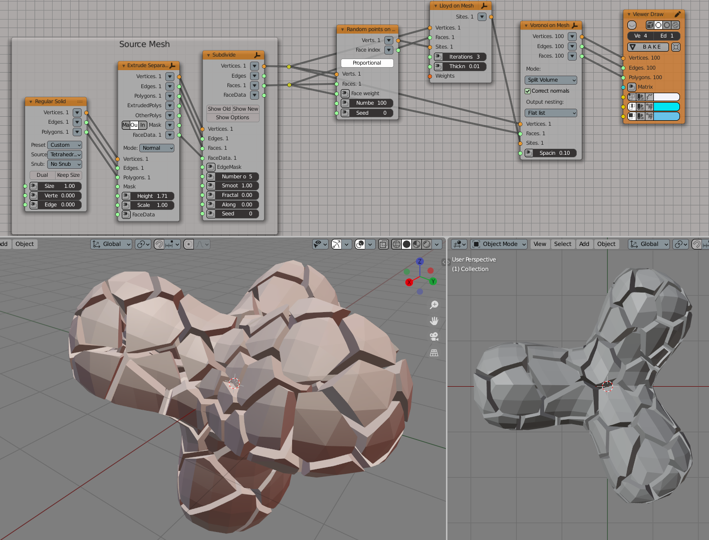 Voronoi on Mesh — Sverchok 1, 1, 0 documentation