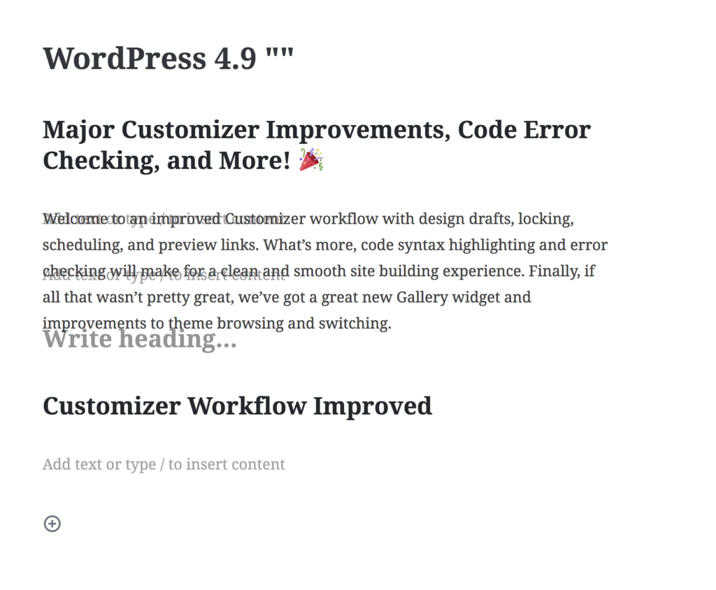 Editable placeholders visible when there is text · Issue #2865 · WordPress/gutenberg · GitHub
