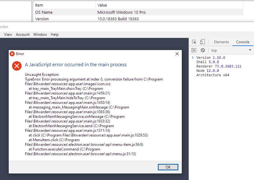 Hide to tray fails with exception · Issue #363 · bitwarden/desktop · GitHub