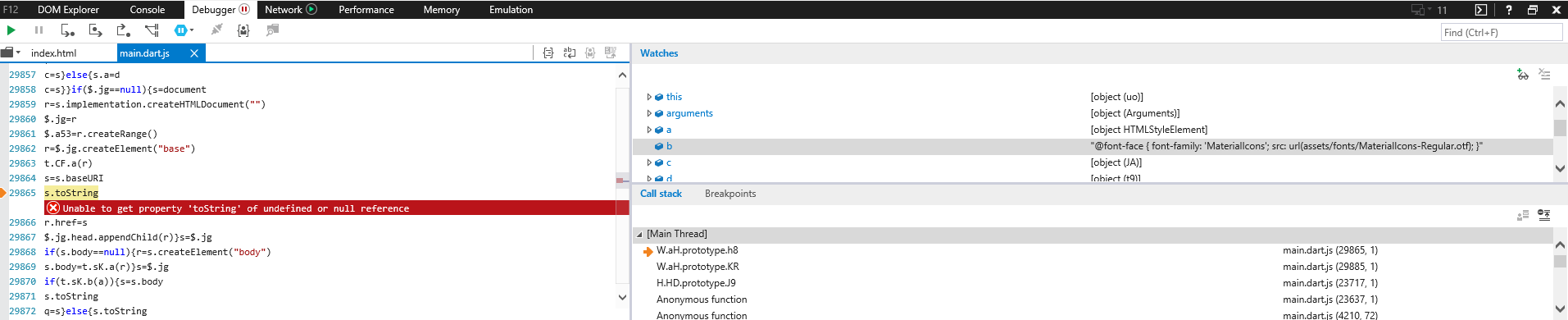 Material Icons Not Showing And Causing Flutter Web Application To Crash In Internet Explorer