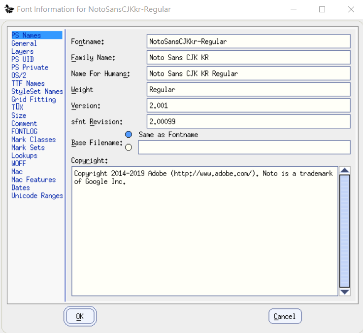 DISENCODED: HALFWIDTH HANGUL characters (FFA0-FFDC) from Noto CJK 2.000 ...