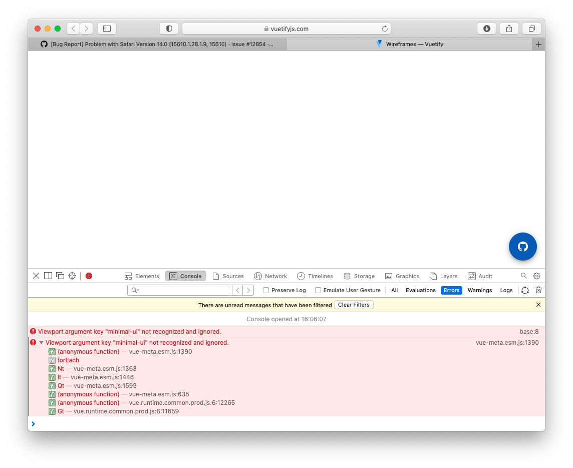 [Bug Report] Problem with Safari Version 14.0 (15610.1.28.1.9, 15610) · Issue #12854 · vuetifyjs ...