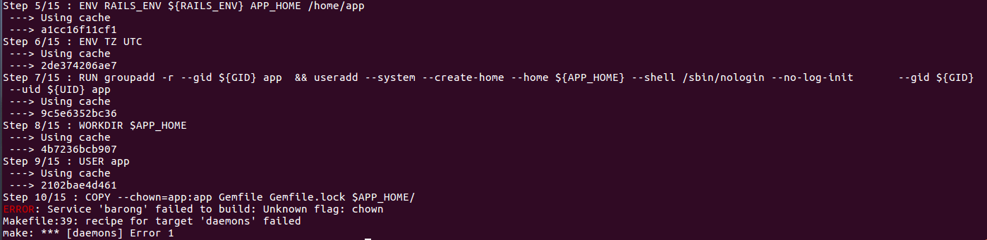 Issue with ERROR: Service 'barong' failed to build · Issue #247 · rubykube/workbench · GitHub