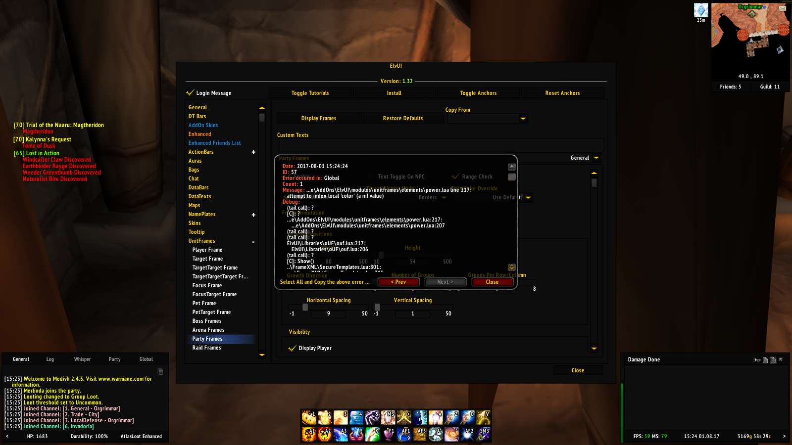 Raid/Party Frames disappared all together · Issue #279 · ElvUI-TBC/ElvUI · GitHub