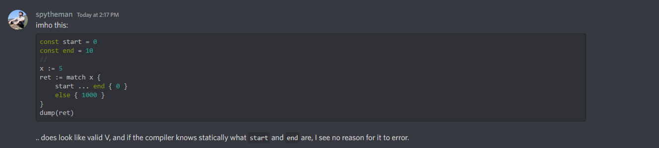 const in match range · Issue #16480 · vlang/v · GitHub