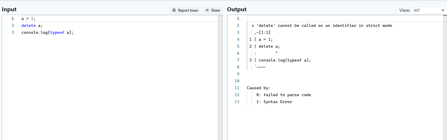 SWC erases `delete` of global variable · Issue #7045 · swc-project/swc ... SWC erases `delete` of global variable · Issue #7045 · swc-project/swc ...