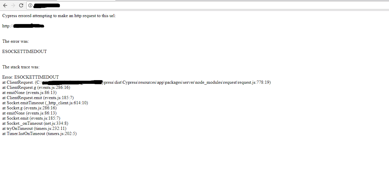 Unable To Successfully Request Any Website Within Cypress Browser