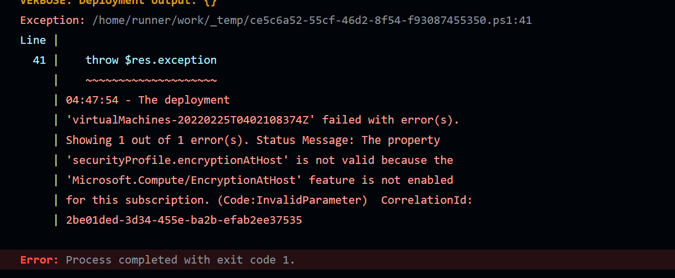Dependency Pipeline does not successfully complete because of the virtual machine module ...
