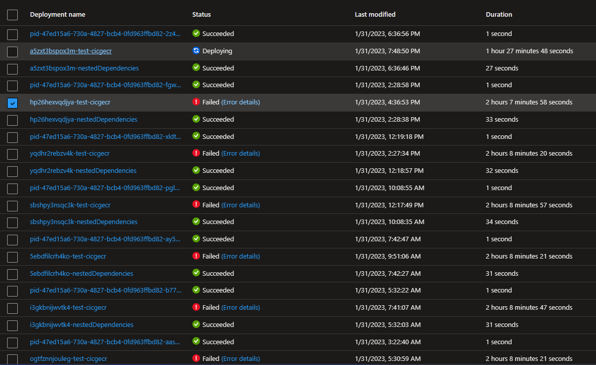 [Failed pipeline] ContainerInstance: ContainerGroups · Issue #2635 · Azure/ResourceModules · GitHub