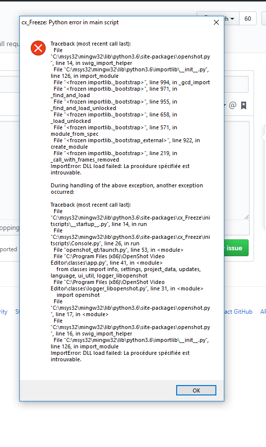 Help ! xc_Freeze error! · Issue #1522 · OpenShot/openshot-qt · GitHub