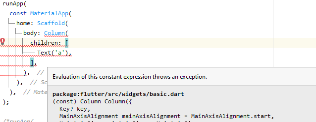 Issue With Newly Added `const` Widgets · Issue 119664 · Flutterflutter · Github