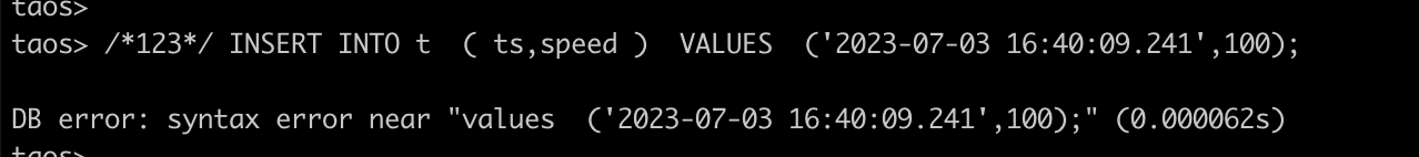 Insert语句不支持comment · Issue 21938 · Taosdatatdengine · Github