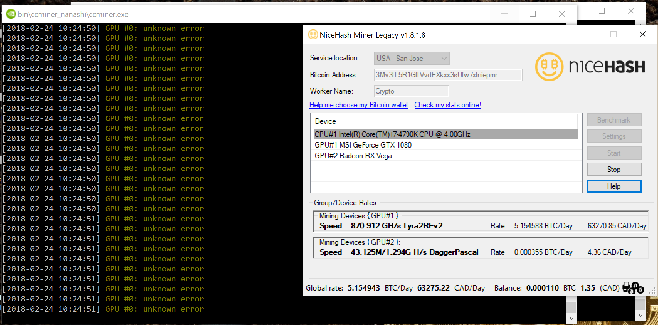 Not Sure Whats Going On With The 1080 · Issue 1026 · Nicehashnicehashminer · Github 