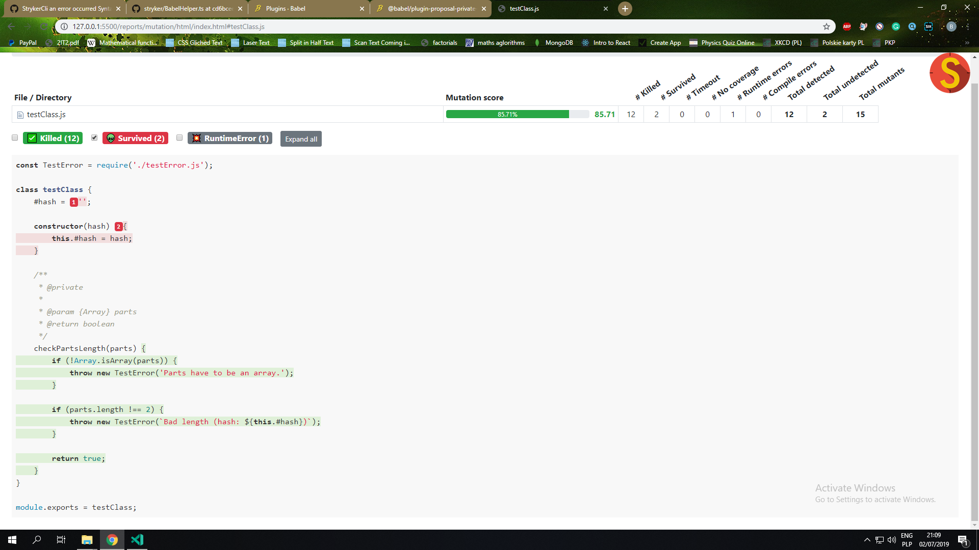 StrykerCli an error occurred SyntaxError: Unexpected character '#' · Issue #1614 · stryker ...