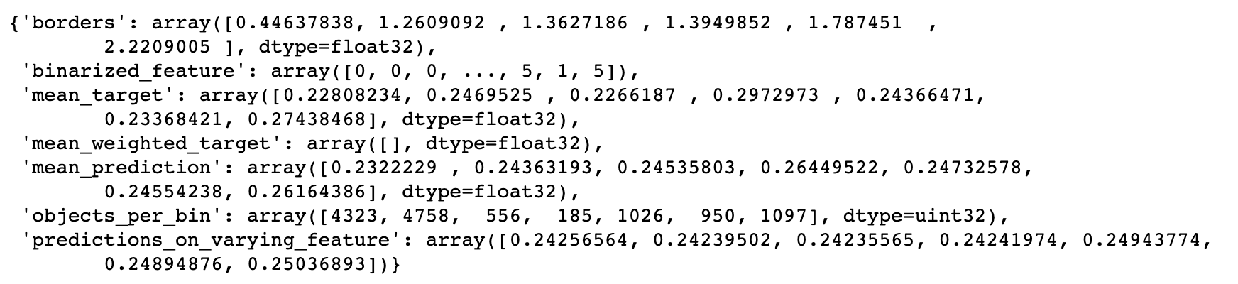 calc_feature_statistics dictionary does not contain the bin sizes · Issue #1452 · catboost ...