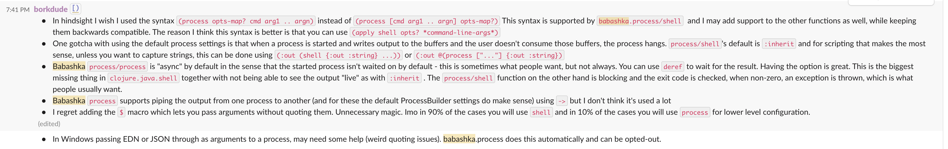 Unify signatures and other UX stuff · Issue #95 · babashka/process · GitHub