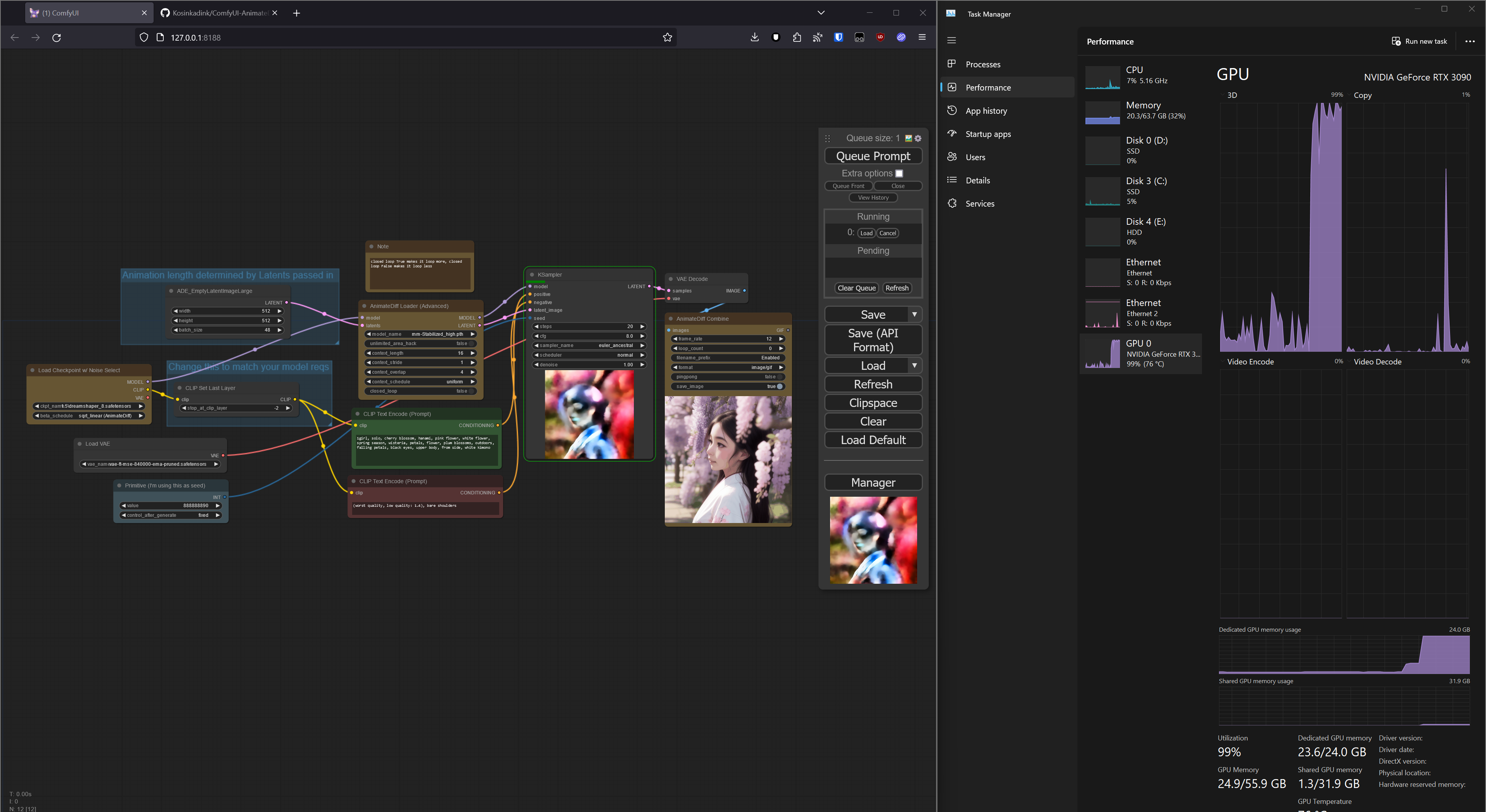Batch size increases VRAM Usage (24GB+)? · Issue #37 · Kosinkadink/ComfyUI-AnimateDiff-Evolved ...