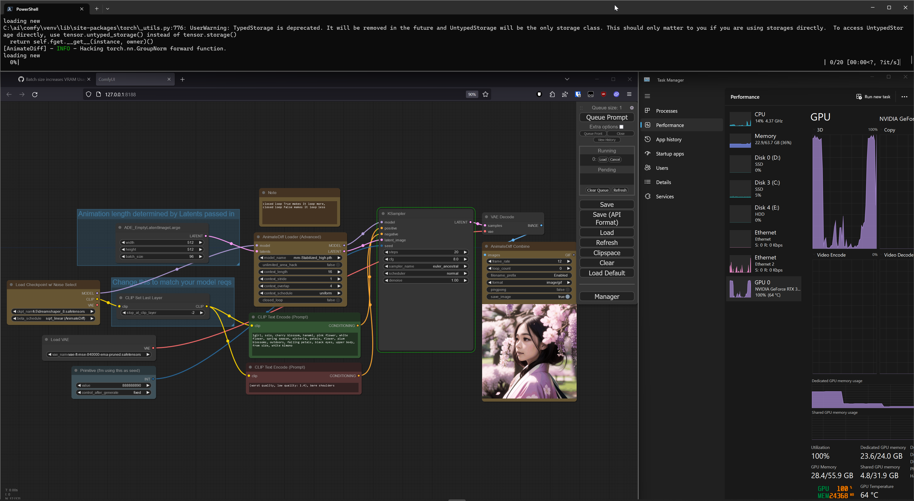 Batch size increases VRAM Usage (24GB+)? · Issue #37 · Kosinkadink/ComfyUI-AnimateDiff-Evolved ...