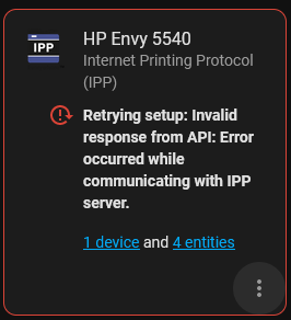 ERROR (MainThread) [homeassistant.components.ipp.coordinator] Error fetching ipp data: Invalid ...