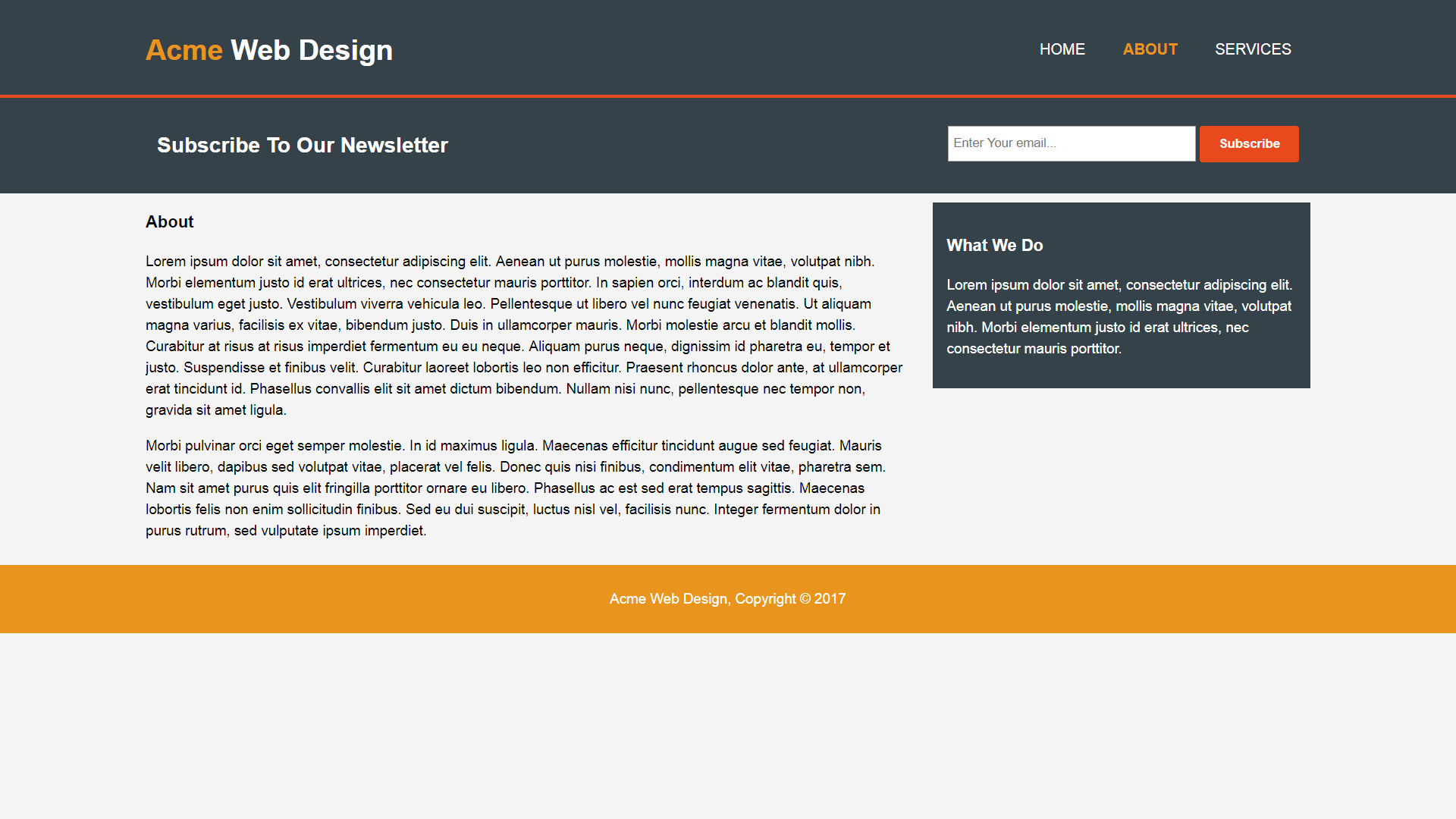 GitHub - sinhasomya/acme: This is a website designed for a company ...