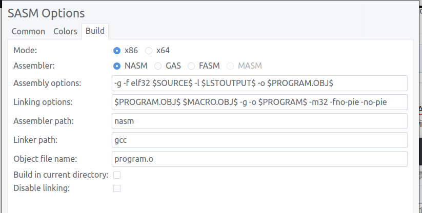 First Try failed "Unable to start assembler. Check your settings." · Issue #114 · Dman95/SASM ...