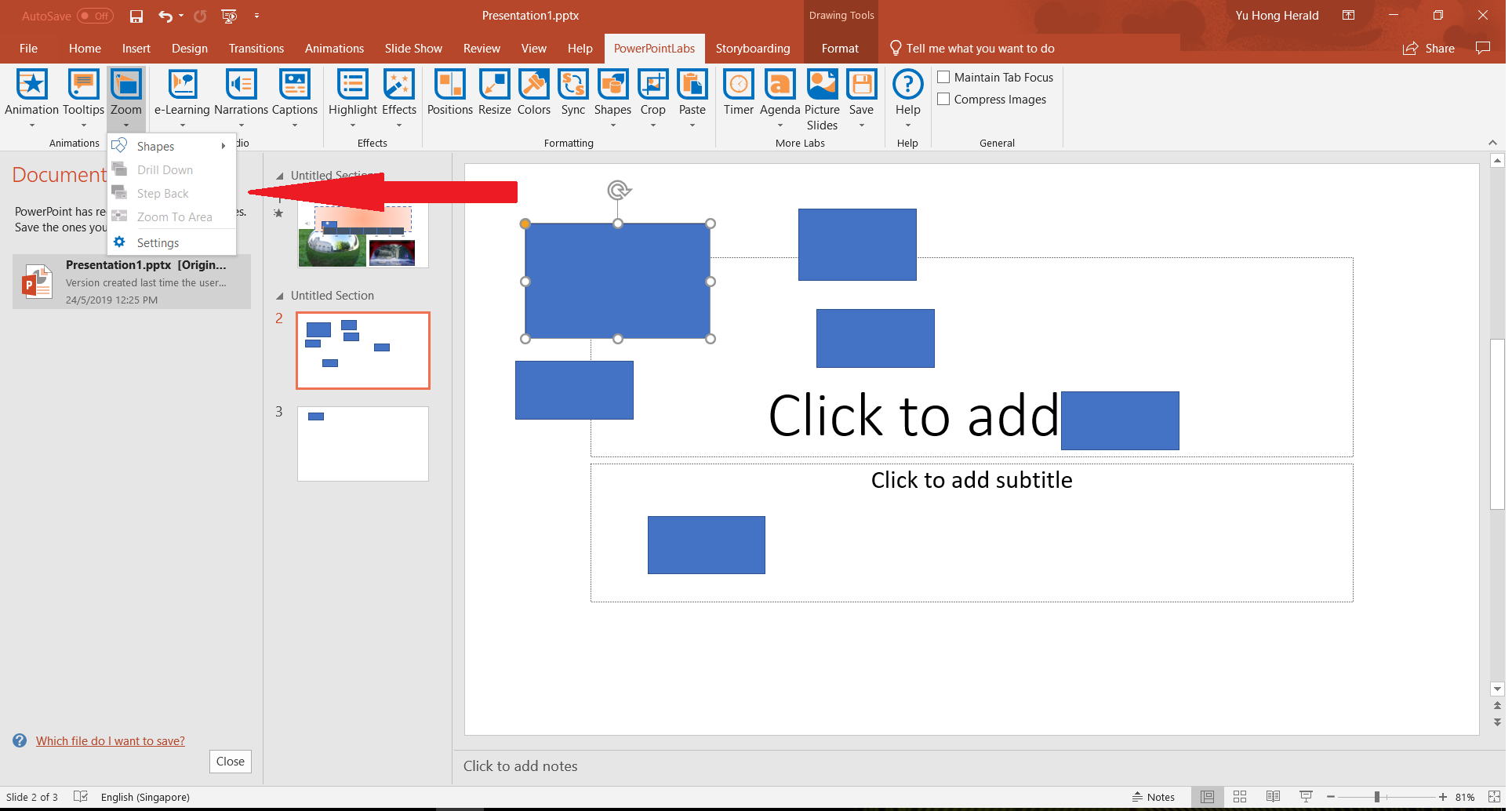 Error in Zoom Lab: Step Back · Issue #1913 · PowerPointLabs/PowerPointLabs · GitHub