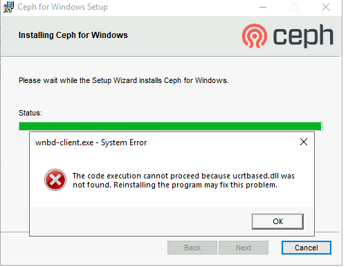 Missing Dlls Reported When Installing From Built Msi Installer · Issue 23 · Cloudbaseceph 2329