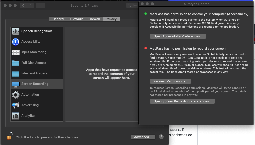 Autotype doesn't work in macOS 10.15 Beta (Catalina) · Issue #948 · MacPass/MacPass · GitHub